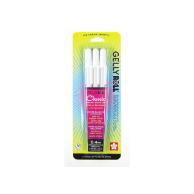 White Gelly Roll Ink Pen 3 pack | Cupboard Distributing